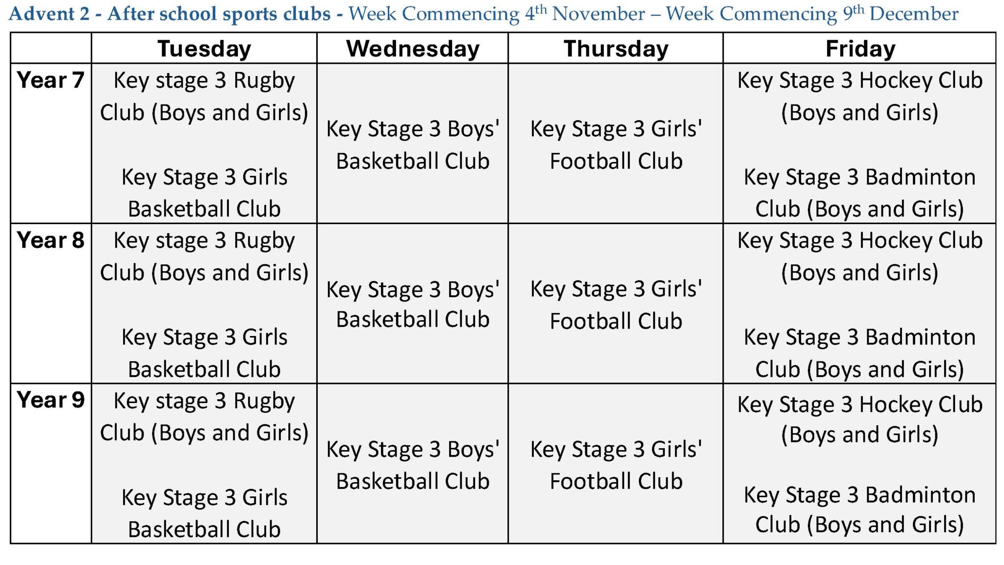 Clubs & Societies - De Lisle College - Loughborough